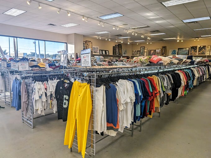 The clothing section's organization would make Marie Kondo weep with joy—and the prices would make your wallet do the same.