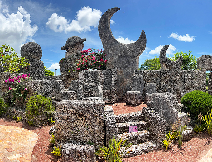 Stone crescents and celestial shapes form a prehistoric-looking throne room that would make Game of Thrones set designers jealous.