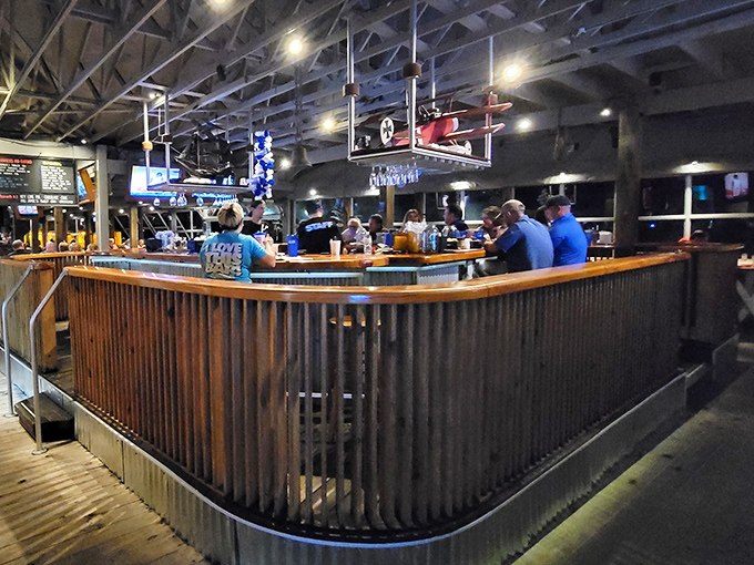 The bar area – where strangers become friends and "I'll just have one" becomes a three-hour conversation about the best fishing spots.