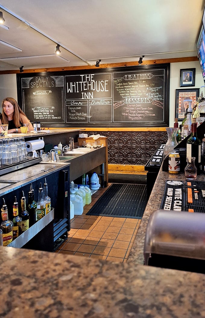 A chalkboard menu of possibilities and a well-stocked bar—the starting line for evenings worth remembering.