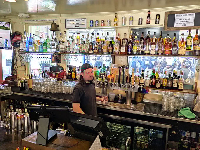 Behind this bar lies liquid happiness and bartenders who know exactly what pairs with fish and chips.