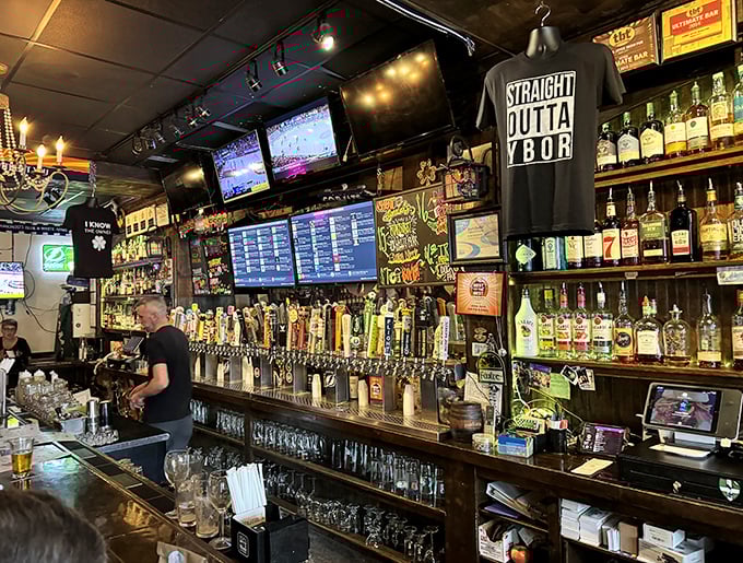 Behind every great pub is a great bar—this one's stocked with enough spirits to satisfy both casual sippers and serious whiskey scholars.
