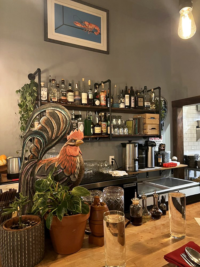 Where tropical vibes meet craft cocktails, this bar setup channels serious island paradise energy throughout.