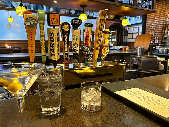A tap lineup that reads like a "Who's Who" of craft brewing, with each handle promising a different adventure in a glass.