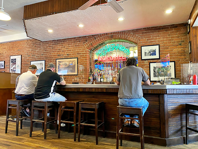 The bar area—where strangers become friends over Iron City beers and tales of Steelers glory days past.