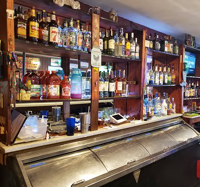 The bar area—where strangers become friends and friends become regulars. Small-town Indiana's version of "Cheers."
