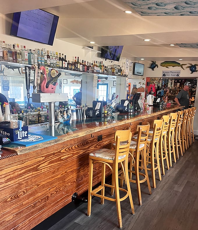 The bar isn't just serving drinks—it's serving stories, laughter, and the kind of Florida atmosphere you can't bottle and take home.