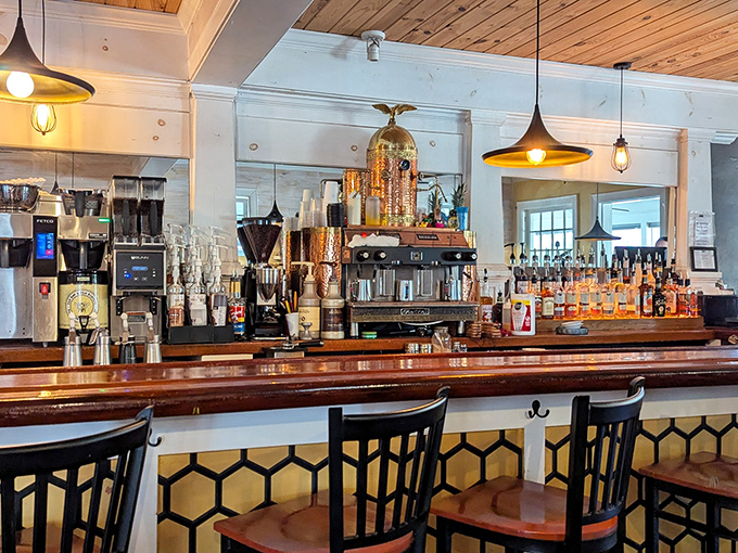 Not just a bar but a stage where breakfast cocktails and coffee are crafted with the precision of a Swiss watchmaker and the soul of a Southern grandma.