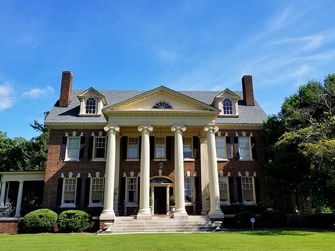 This grand colonial revival mansion looks like it should be on a historic home tour – and it is! Bed and breakfast elegance with columns to spare.