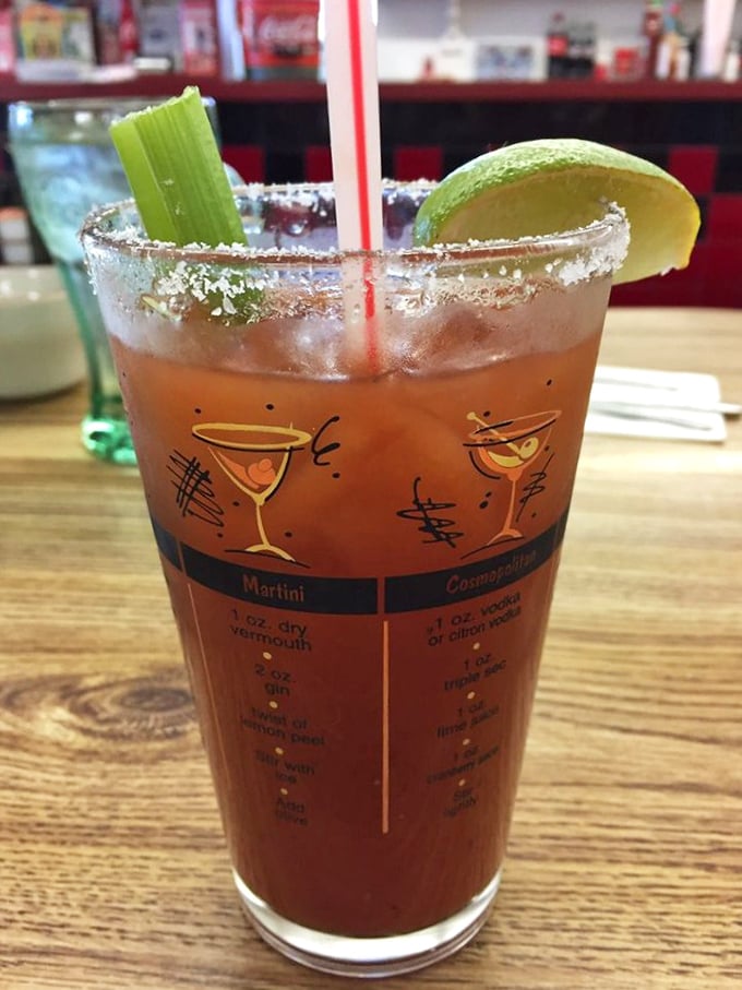 Their Bloody Mary comes dressed for success with celery, lime, and a salted rim—breakfast in a glass for those mornings when you need liquid courage.