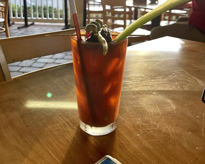 This Bloody Mary isn't just a drink – it's a garden in a glass with a celery stalk flagpole claiming this territory for the brunch republic.