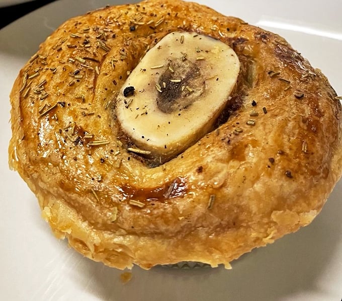 This pastry isn't just food—it's edible architecture. Flaky, buttery layers hiding savory treasures inside, like a delicious gift waiting to be unwrapped.