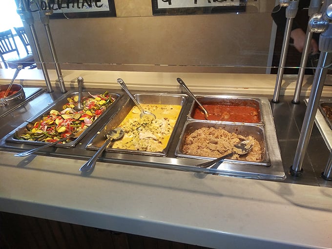 The buffet line—where restraint goes to die and "I'll just have a little of everything" becomes your new dining philosophy.
