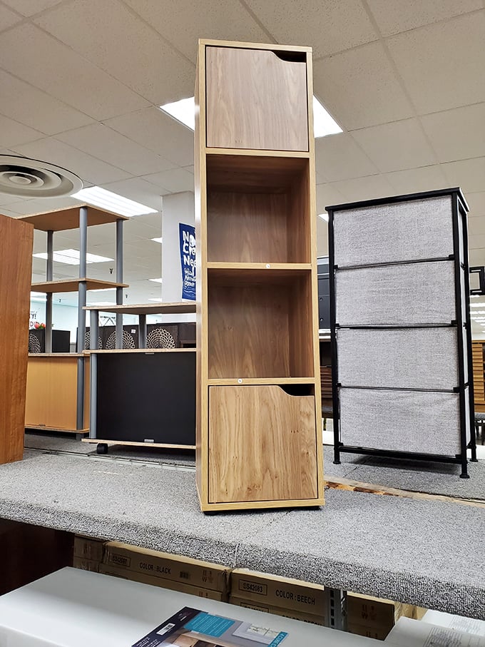 Sleek storage solutions that Marie Kondo would approve of. This cabinet sparks joy without sparking credit card debt.
