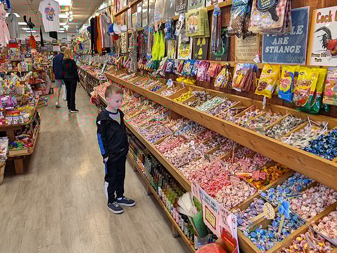 A candy wonderland where diet resolutions go to die and childhood memories come flooding back with every colorful, sugar-coated bite.