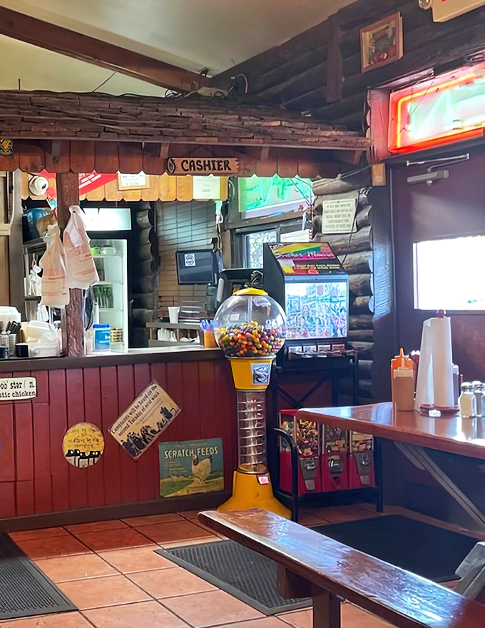 The candy machine and cashier station—unchanged for years—remind us that sometimes the best things don't need updating.