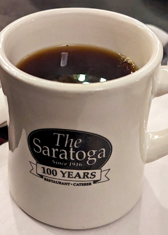 A simple cup of coffee in a mug that's witnessed decades of conversations, celebrations, and everyday moments that make life worth living.