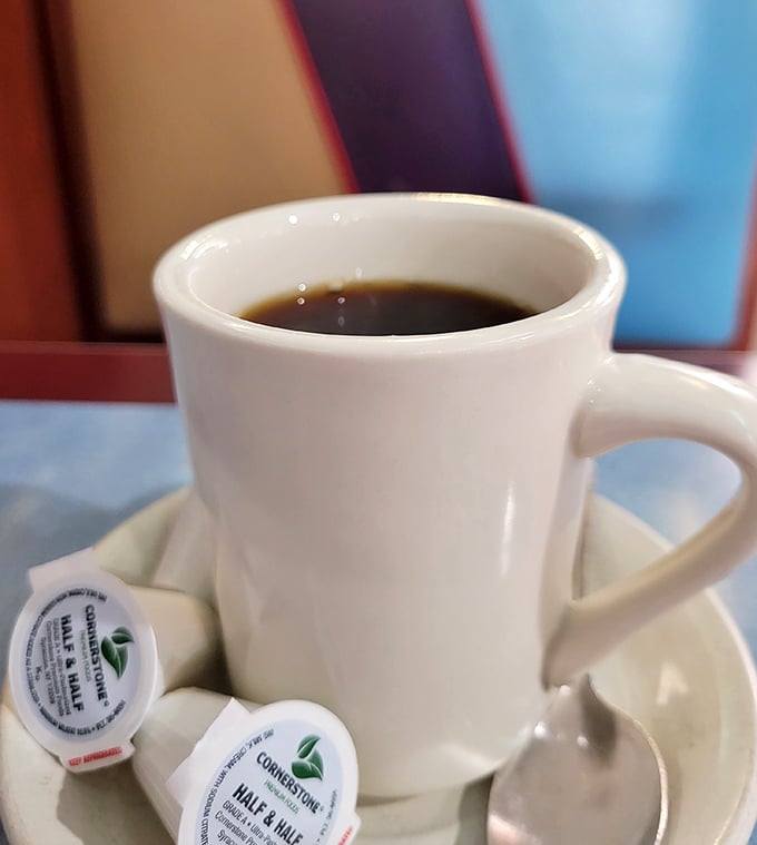 That perfect cup of diner coffee – strong, honest, and exactly what you need to start any day right.