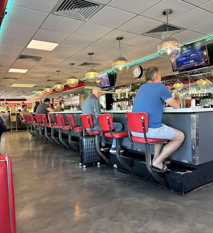 The counter seats offer front-row tickets to breakfast theater, where short-order cooks perform culinary magic that no fancy restaurant can replicate.