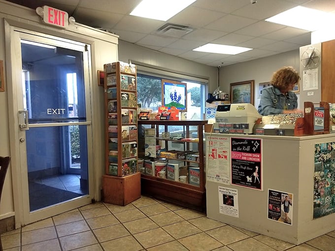 The entrance area doubles as a mini-museum of Blue Bonnet history, welcoming hungry visitors to step into tradition.