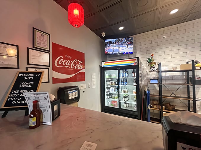 That sign doesn't lie – it really is the world's most special fried chicken. The Coca-Cola doesn't hurt either.