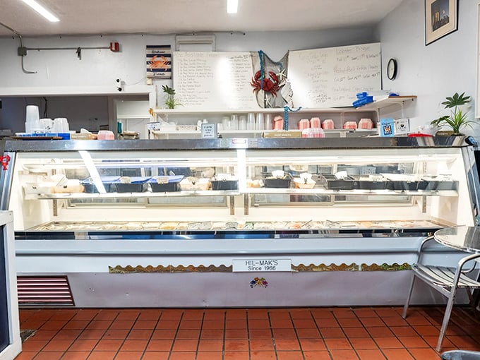 Behind this counter, seafood dreams are born. Think of it as mission control for your taste buds' upcoming journey.