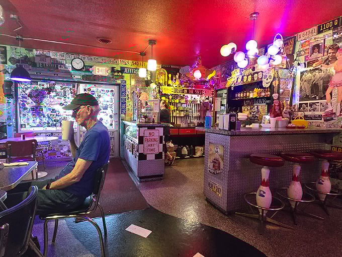 Counter seats: front-row tickets to the culinary show. Watch short-order magic happen while surrounded by enough memorabilia to open a small museum.