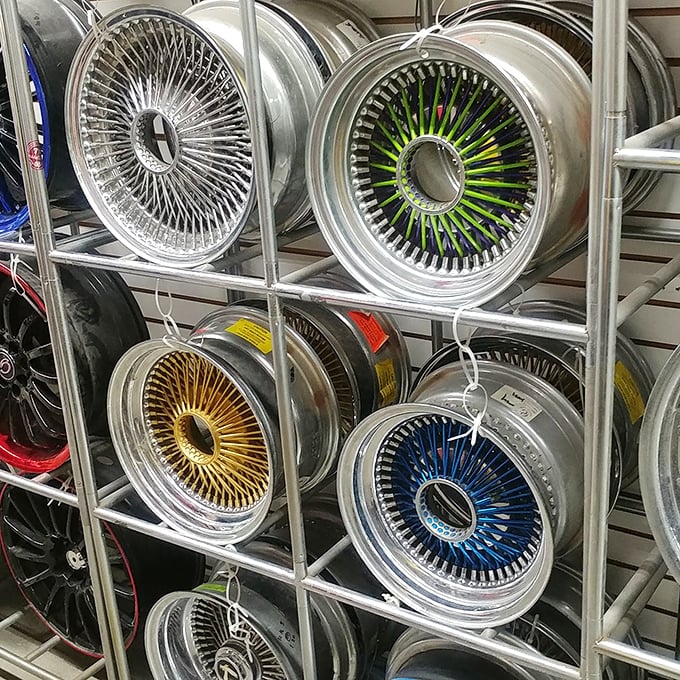 Wheel estate! These custom rims aren't just car accessories—they're rolling works of art that transform ordinary vehicles into street legends.