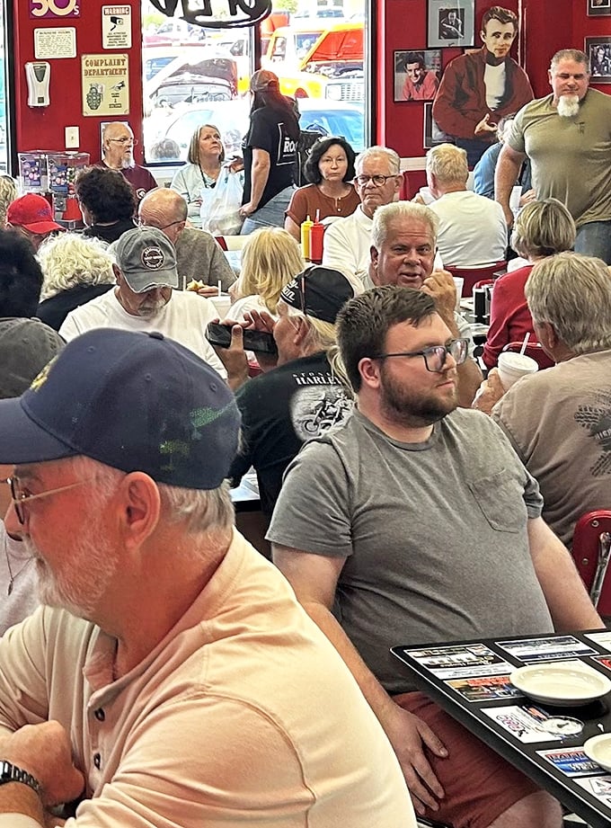A packed house of happy diners—the universal sign that you've found the real deal. No marketing campaign beats a full restaurant.