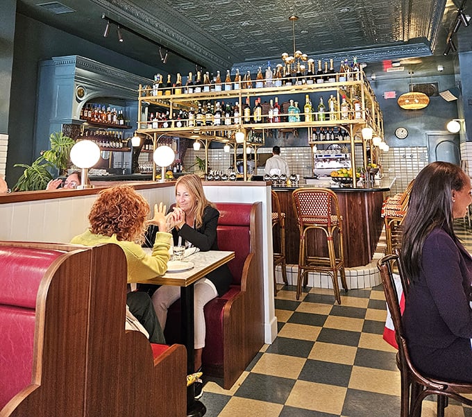 Not just diners—these are people experiencing collective food joy in a space designed for maximum conversation and minimal regret.