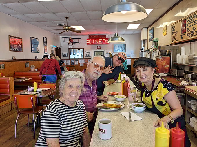 The true measure of a great diner isn't just the food – it's the multi-generational tables of regulars who've made this their second dining room.