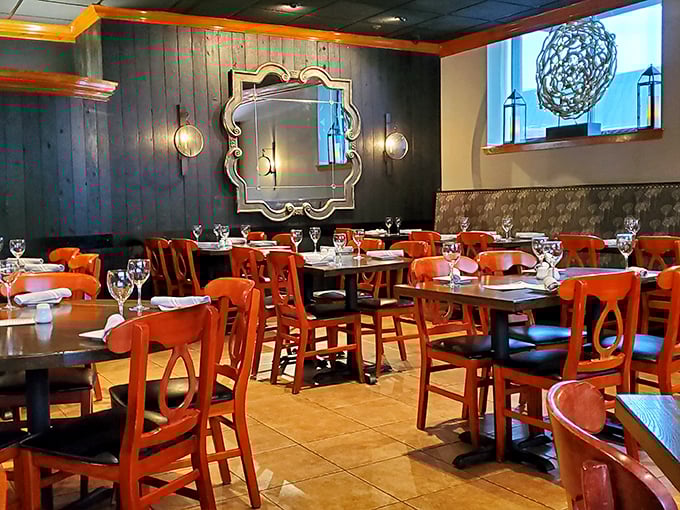 The dining room feels like the sophisticated living room of that friend who somehow makes everything look effortlessly elegant.
