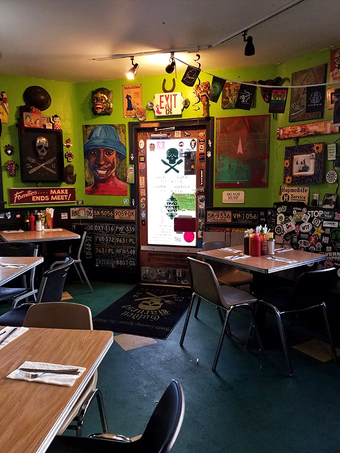 The vibrant dining room buzzes with conversation and the kind of energy that makes strangers friends.