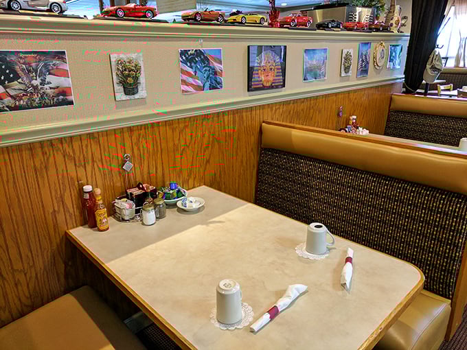 Every booth tells a story, but this one—with its model cars and nostalgic décor—is writing a love letter to Americana.