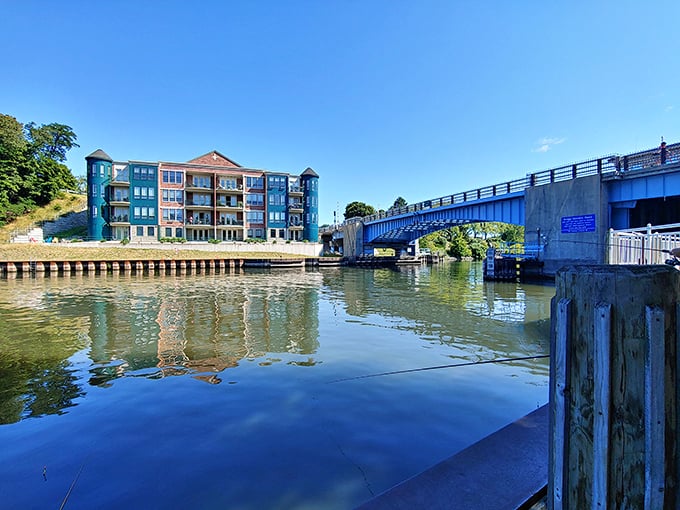 Modern waterfront living meets historic charm at these riverside condos, where morning coffee comes with a side of spectacular views.