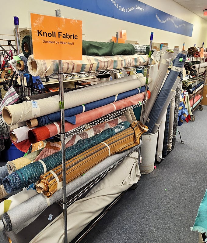 Fabric heaven for crafters and DIY enthusiasts, with high-quality Knoll textiles that would make any upholsterer or seamstress weak at the knees.