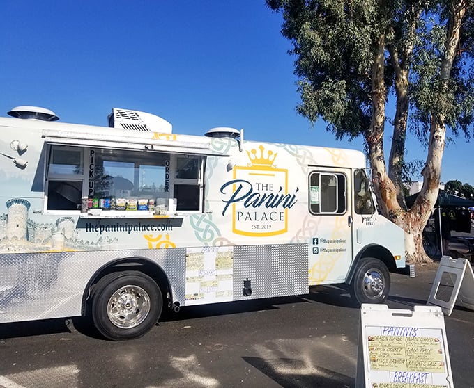 The Panini Palace food truck adds gourmet options to traditional drive-in fare. Because sometimes your movie marathon deserves more than just popcorn.