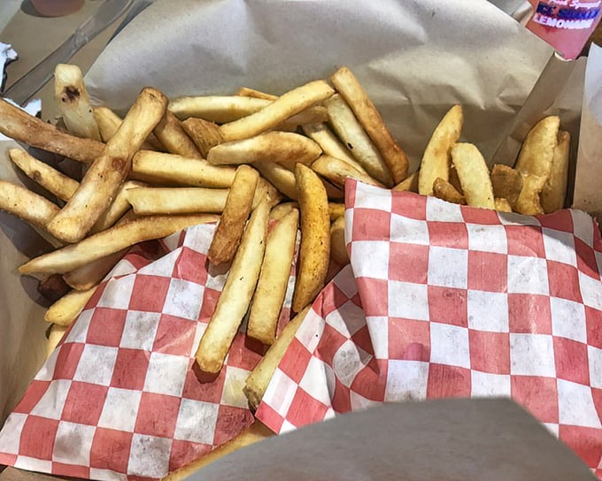 These aren't just fries—they're supporting actors that deserve their own Oscar. Crispy, golden, and perfectly seasoned potato perfection.