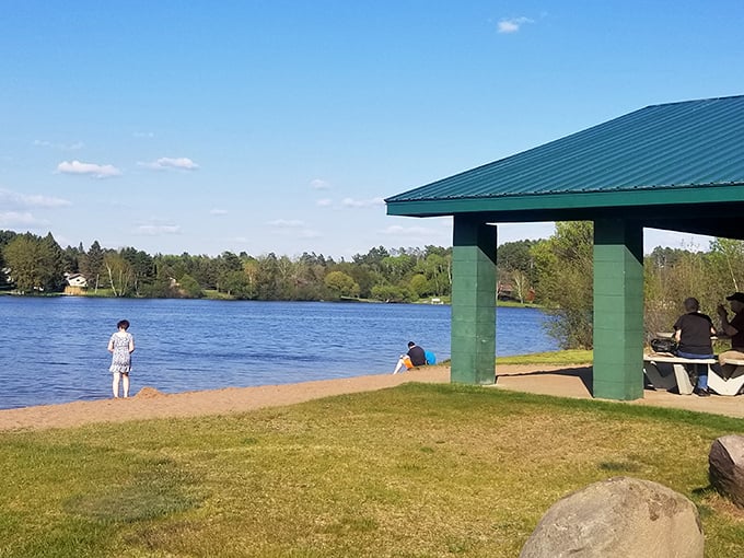 Hayward's city beach offers that perfect combination of clear northwoods water and convenient amenities—no ocean required for a perfect summer day.
