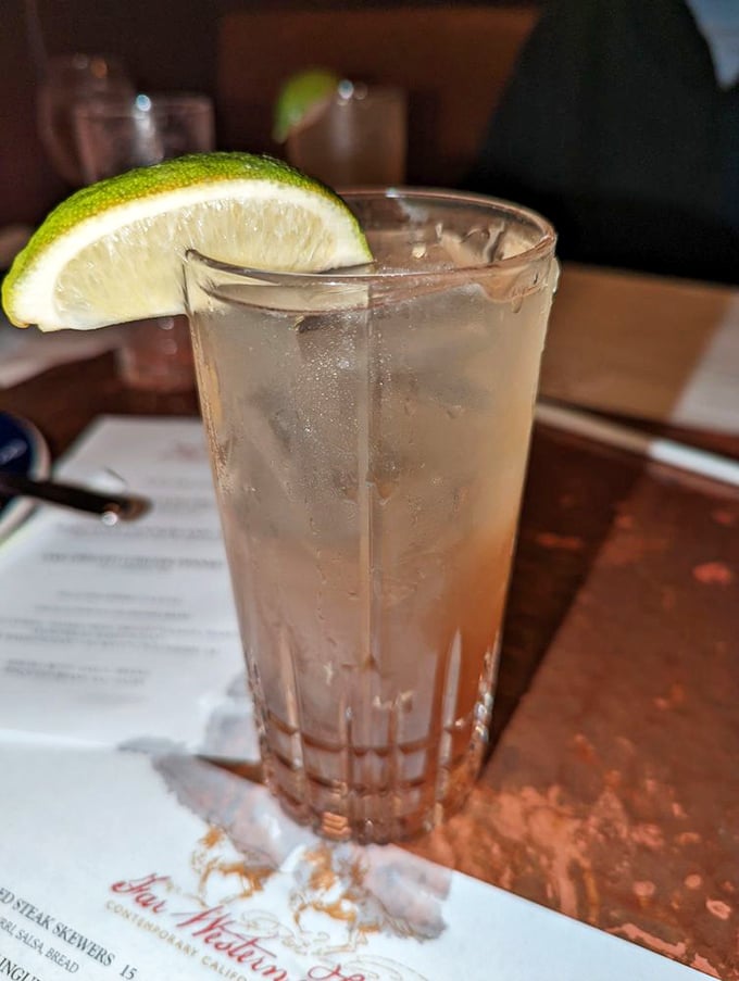 The humble lime wedge transforms a simple drink into a refreshing escape. This isn't just iced tea—it's liquid air conditioning for Central Coast heat.