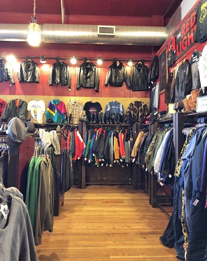 Leather jacket heaven—where each perfectly worn-in piece promises adventures the original owner never got around to having.