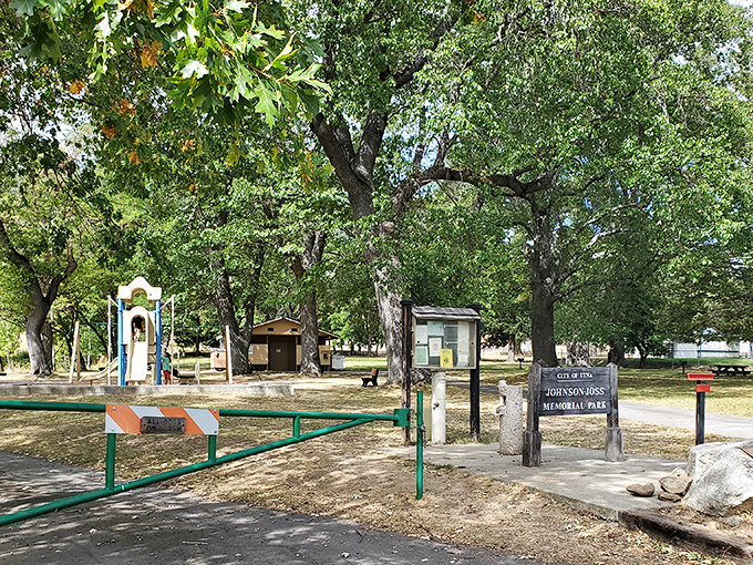 Johnson-Joss Memorial Park offers shade trees and playground equipment – where generations of Etna kids have skinned their knees.
