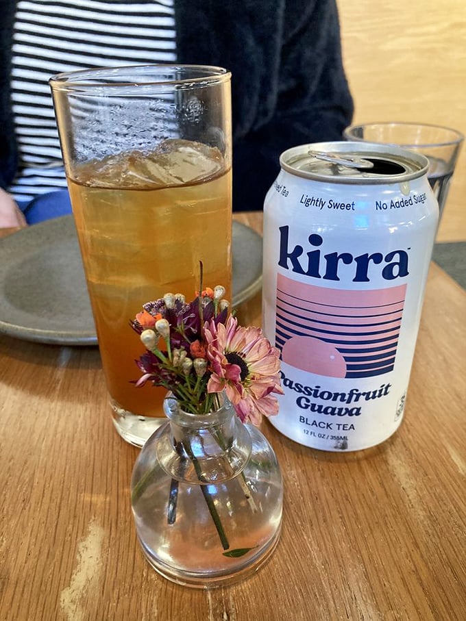 The Kirra passionfruit guava tea—because sometimes you need something refreshing that isn't alcoholic but still feels like a treat.