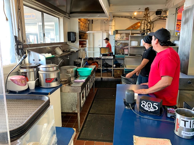Where the magic happens – a glimpse into the kitchen that's been satisfying hungry beach-goers for generations.