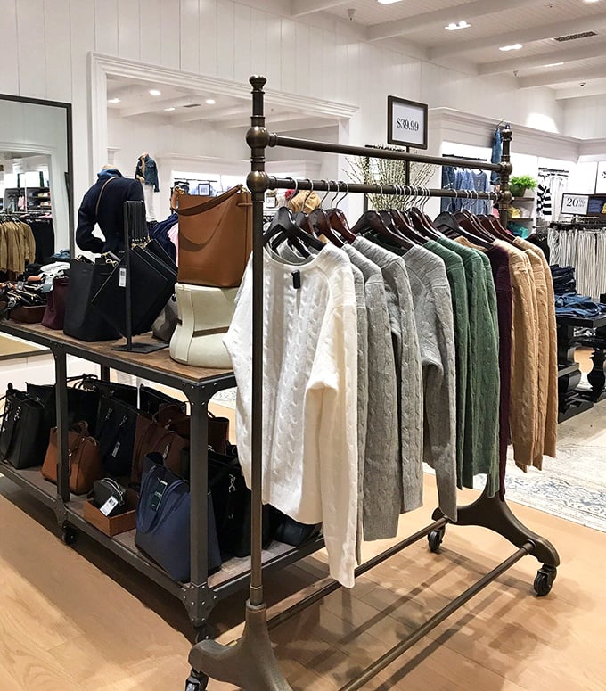 Sweaters and handbags arranged with military precision. Your closet may be chaos, but retail therapy starts with perfect organization.