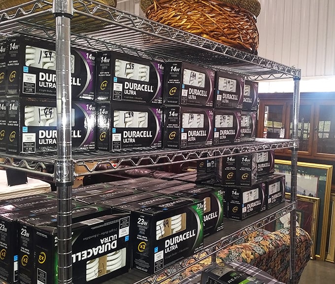 The light bulb library – illuminating savings in every wattage. Who knew Duracell could be displayed with such warehouse chic?