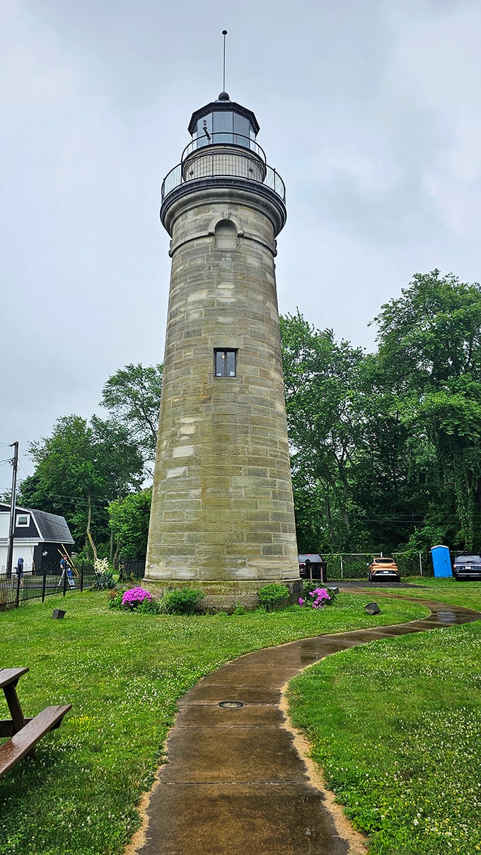 Even on overcast days, the lighthouse stands tall and proud. Like that one relative who refuses to cancel outdoor plans because of "a little drizzle."