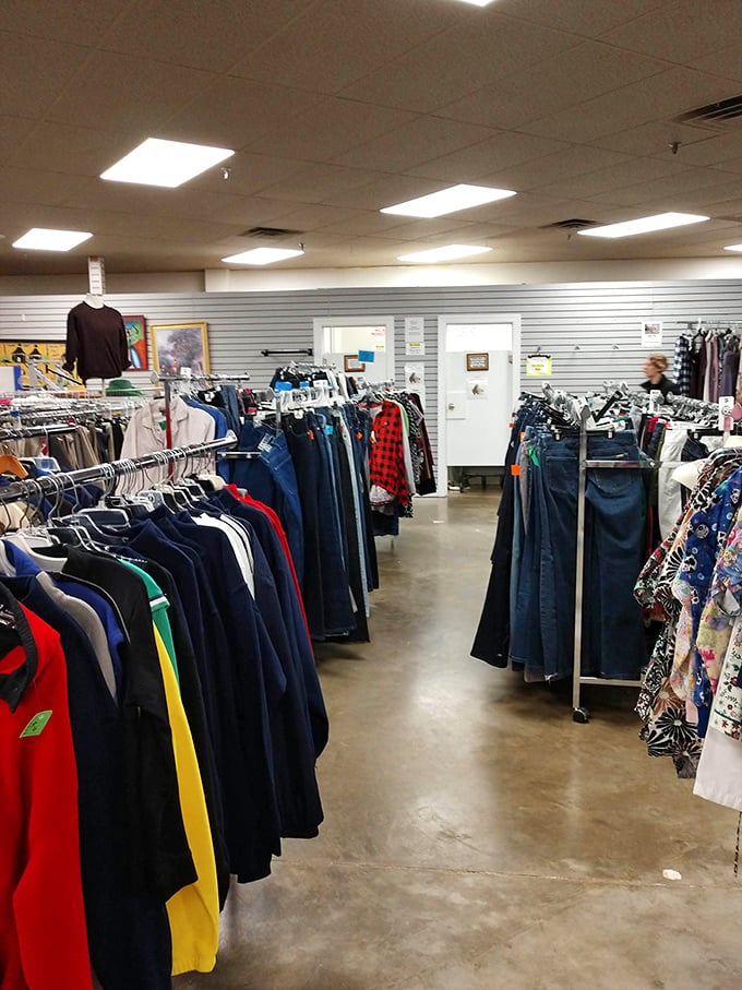 The men's clothing section offers everything from casual weekend wear to office-ready attire, organized with a precision that would make Marie Kondo proud.