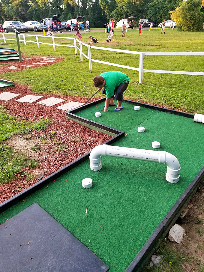 Mini-golf before the movie? This place understands that great entertainment comes in all sizes, especially when waiting for darkness to fall.