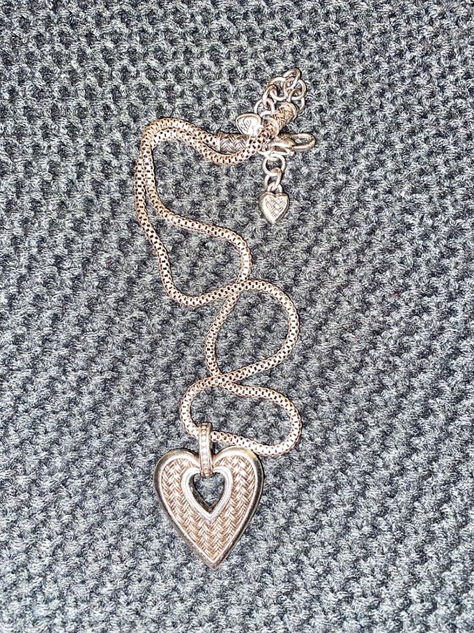 Jewelry that tells stories: this delicate heart necklace might have witnessed first dates or family celebrations before finding its way to your collection.